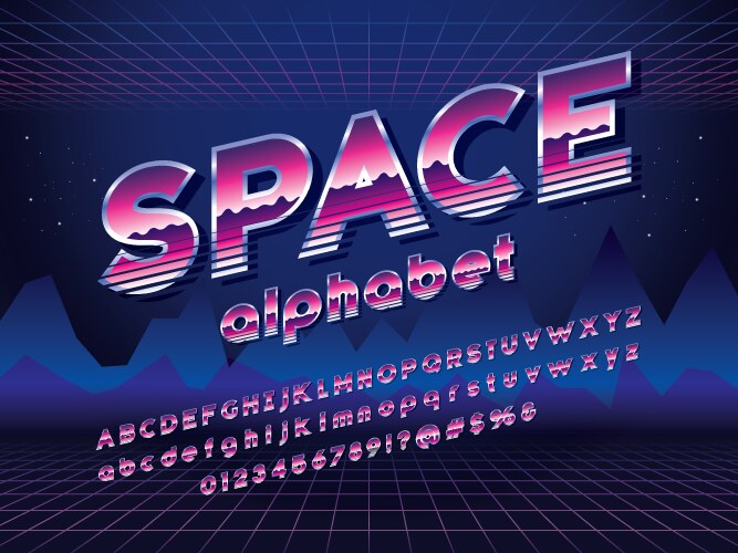 Retro Metal Font Vector Images (over 6,300)