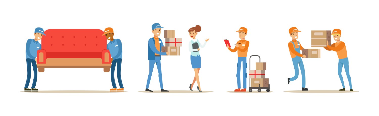 Man character delivery service worker bring Vector Image