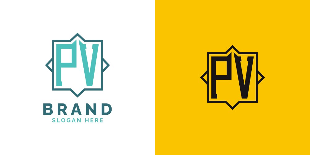 Letter pv logo design luxury pv furniture logo Vector Image