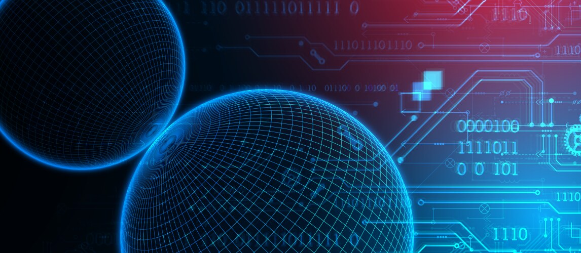 Sphere theme digital technology background Vector Image