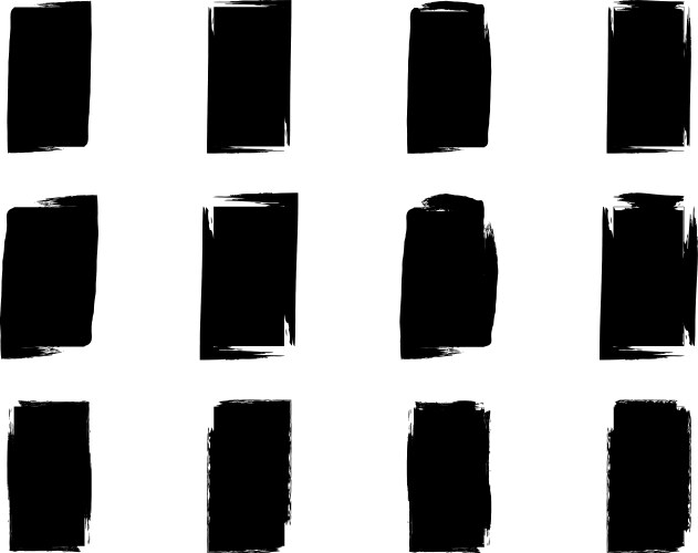 Square vertical shape filled grunge brush Vector Image