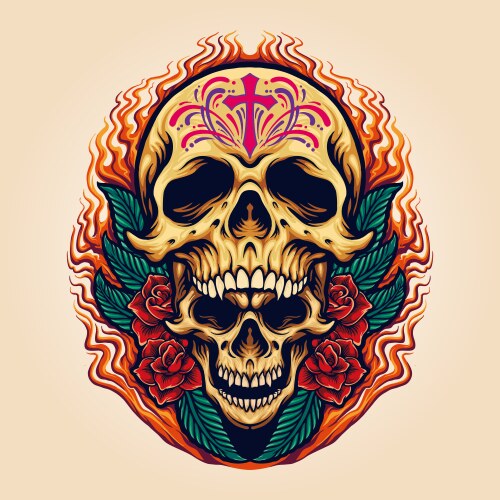 Dia de los Muertos Skull Art – Royalty-Free Vector | VectorStock