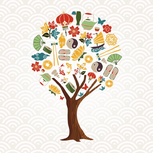 Chinese traditional floral pattern Royalty Free Vector Image