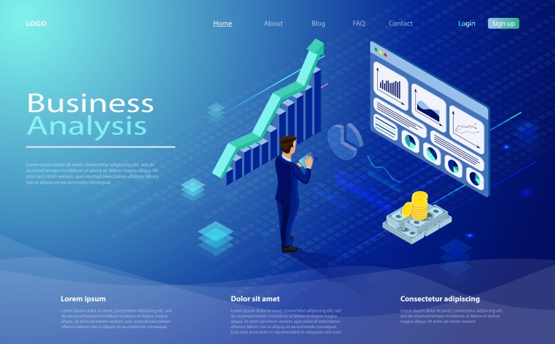 Business analysis it concept Royalty Free Vector Image