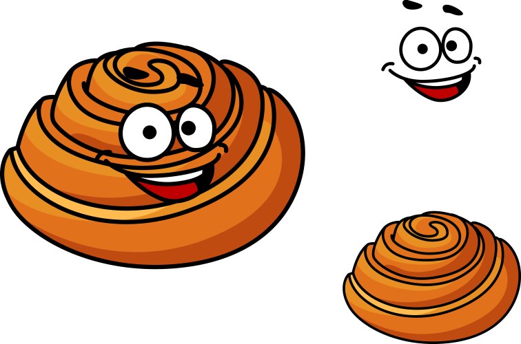 Bread pastry and confectionery cartoon characters Vector Image