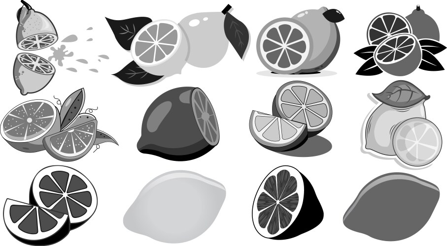 Black and White Lemon Vector Images (over 9,200)