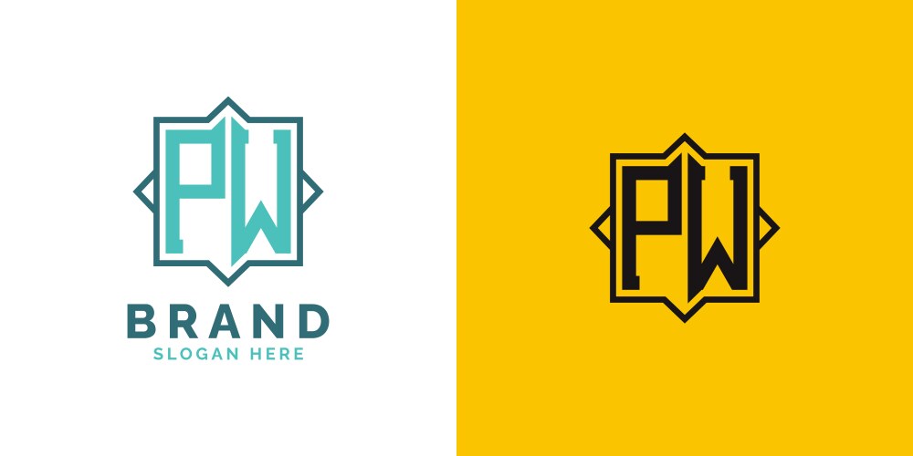 Letter pw logo design luxury pw furniture logo Vector Image
