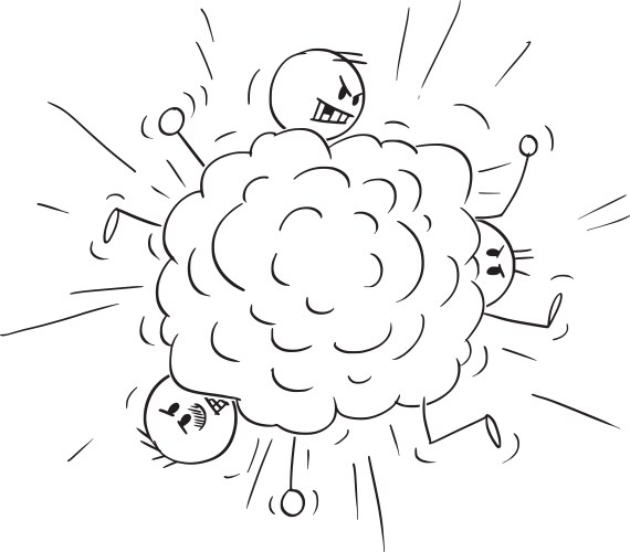 Cartoon two angry men arguing or fighting Vector Image