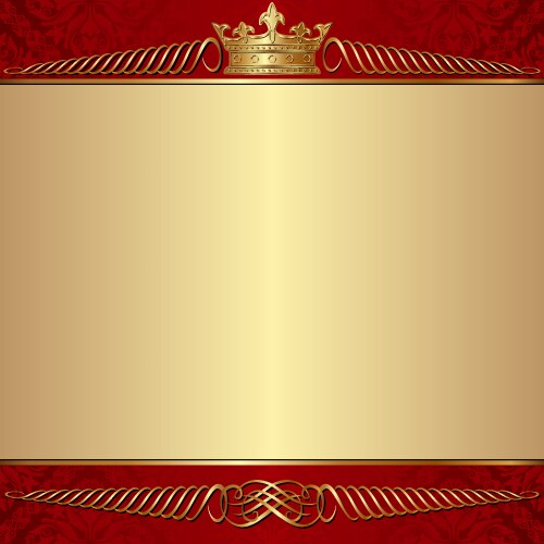 Decorative background with crown and golden frame Vector Image
