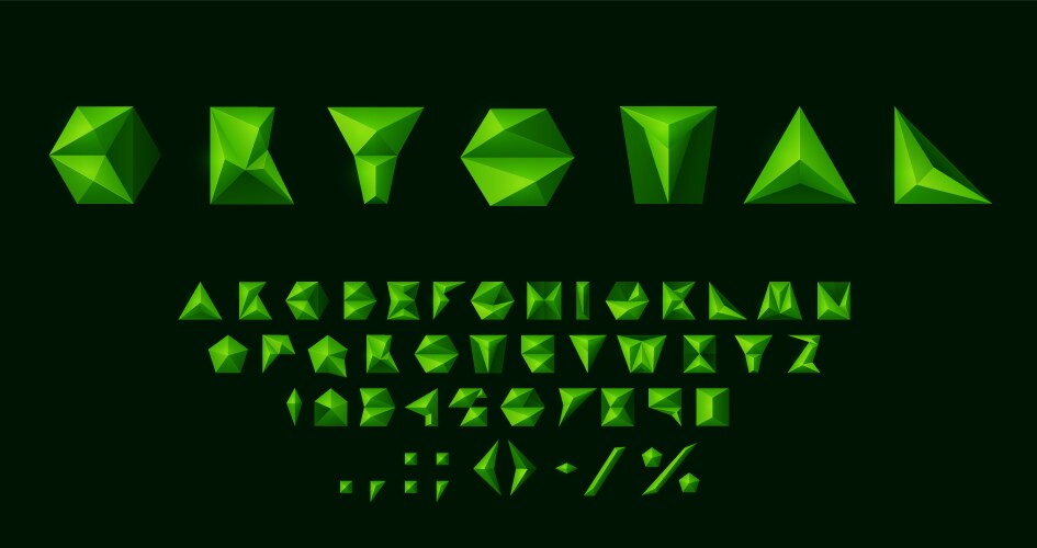 Ice crystal font typeface type alphabet Royalty Free Vector