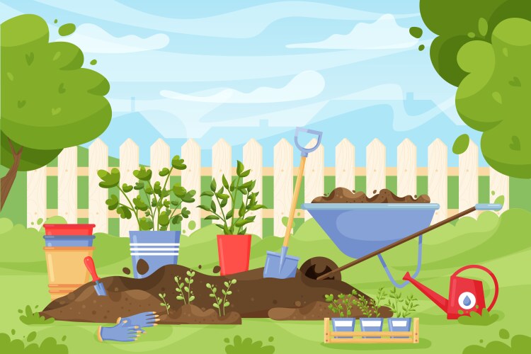 Spring theme landscape 2 Royalty Free Vector Image