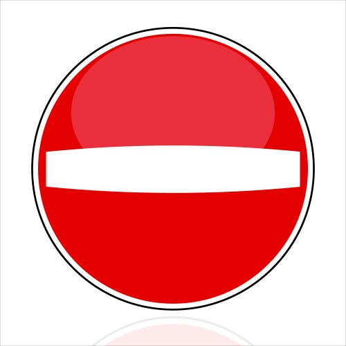 No entry or do not enter traffic sign Royalty Free Vector