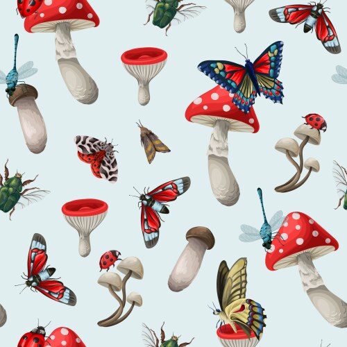 Seamless Mushroom Texture Vector Images (over 6,400)