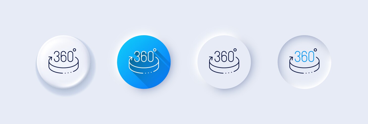 360 degrees line icon vr simulation sign Vector Image