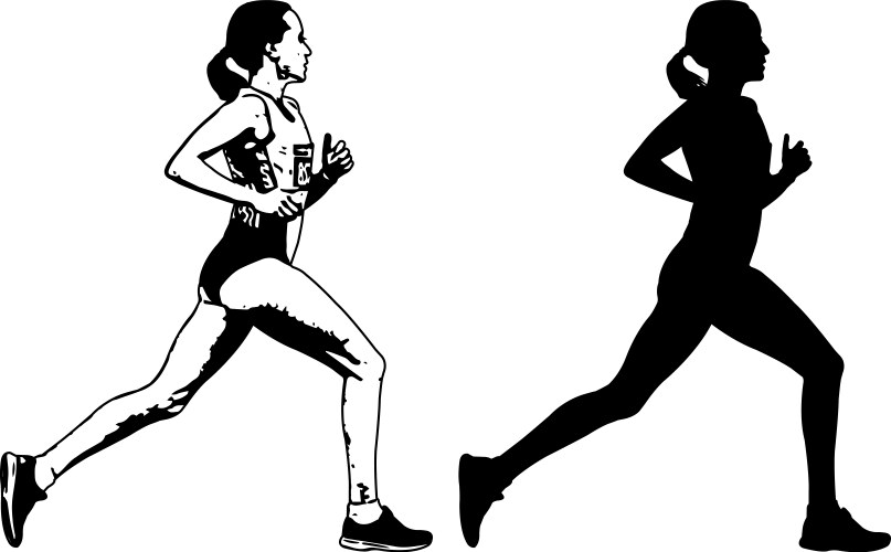 Female Runner Silhouette Vector Images (over 2,200)