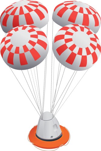Space capsule floating in with open hatch Vector Image