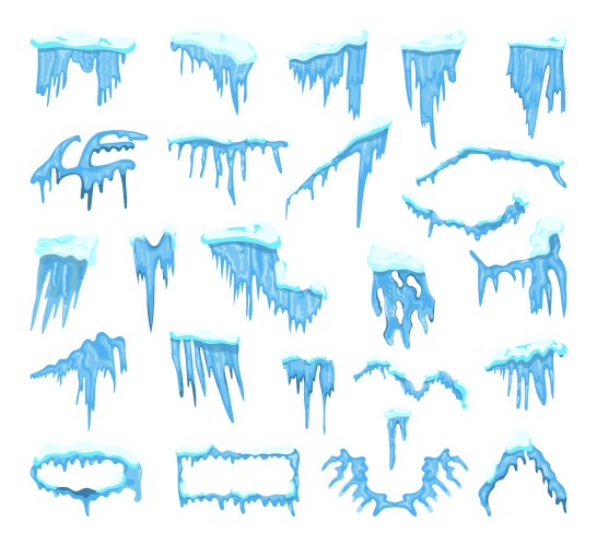 Cartoon ice pieces icicle glacier iceberg frozen Vector Image