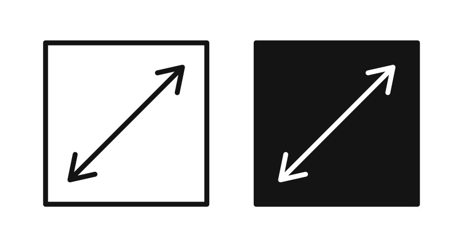 Expand arrows icon set maximize screen symbol Vector Image