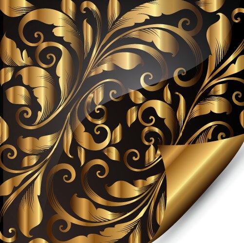 Gold seamless floral background Royalty Free Vector Image