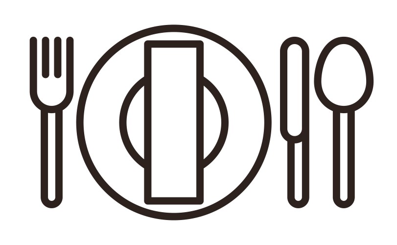 Dinner place setting Royalty Free Vector Image