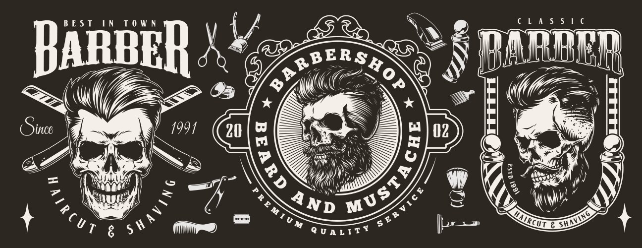 Black Barber Shop Logos