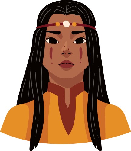 Native american girl character Royalty Free Vector Image