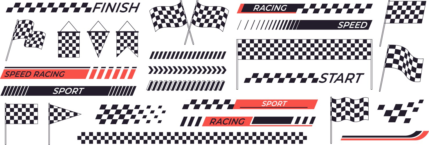 Racing Checkered Flags Set Royalty Free Vector Image