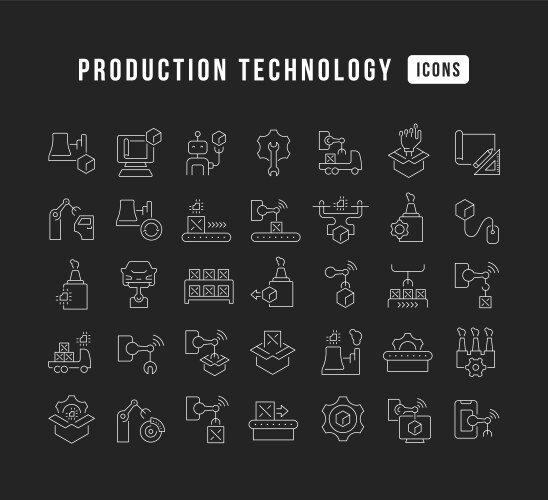 Set of simple icons production technology Vector Image