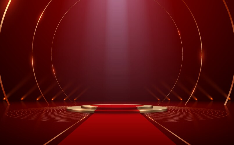 Red and gold lines award background Royalty Free Vector