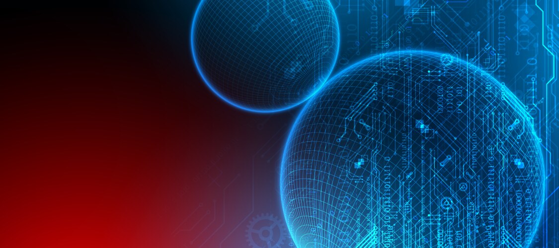 Sphere theme with connected lines in technology Vector Image