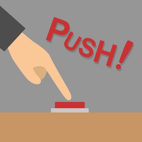 Hand push button switch electric control Vector Image