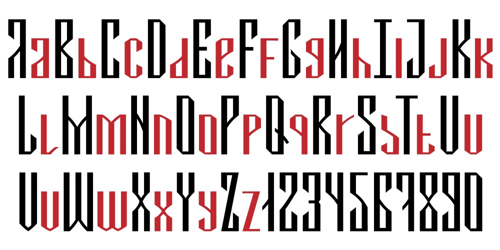 Ethnic serif font authentic slavic Royalty Free Vector Image