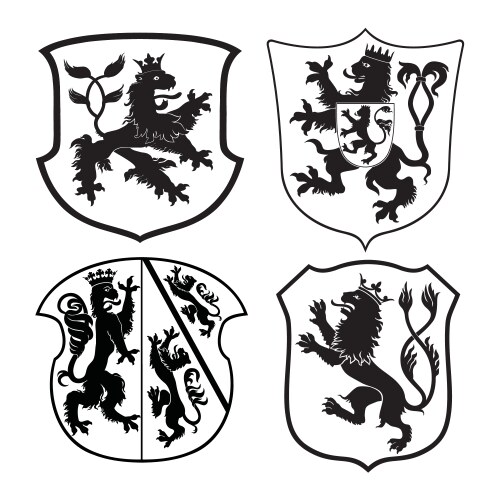 Heraldic animals medieval heraldry shields Vector Image