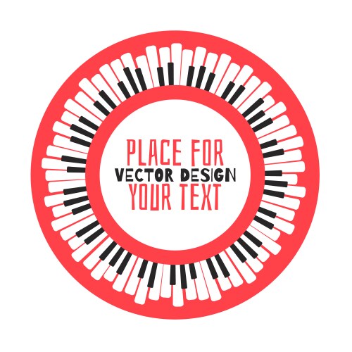 Piano circle keyboard icon Royalty Free Vector Image