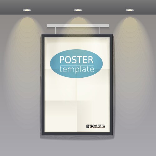 Poster template with frame easy to edit Royalty Free Vector