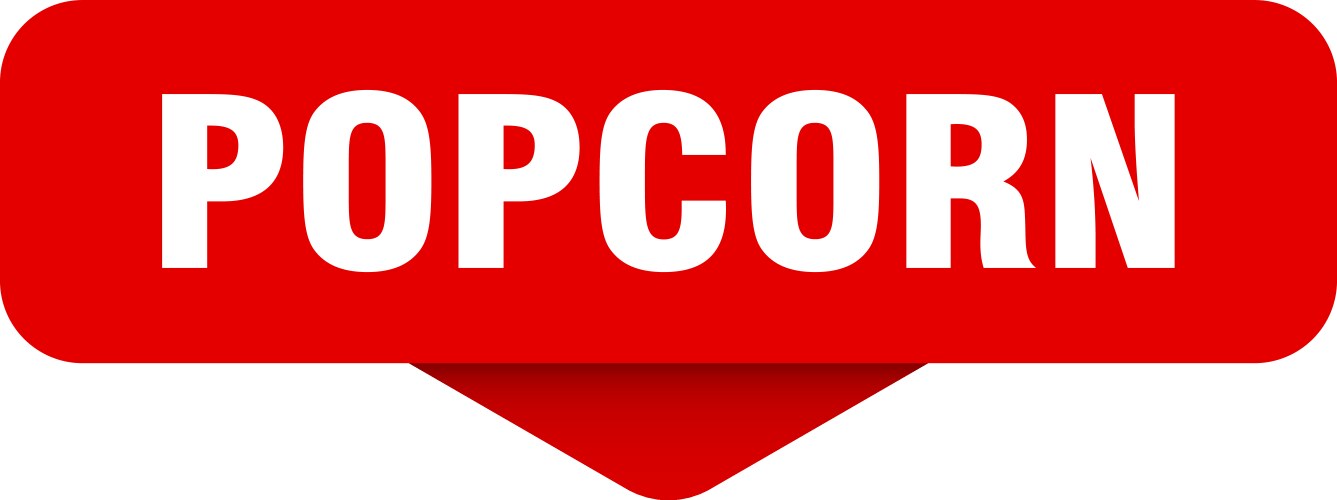 Popcorn sticker sign on transparent Royalty Free Vector
