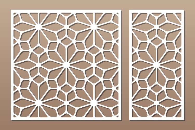 Cutout silhouette panel with ornamental geometric Vector Image