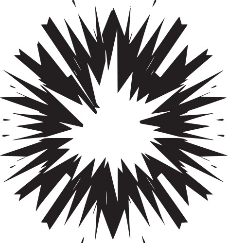 Explosion - black and white isolated icon Vector Image