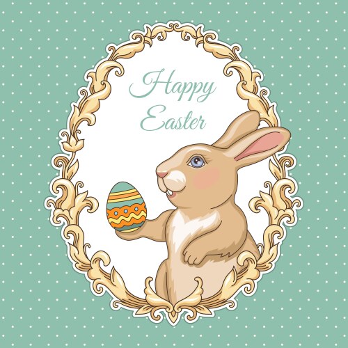 Cartoon rabbit frame Royalty Free Vector Image