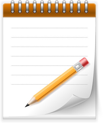 Pencil and notepad icon Royalty Free Vector Image