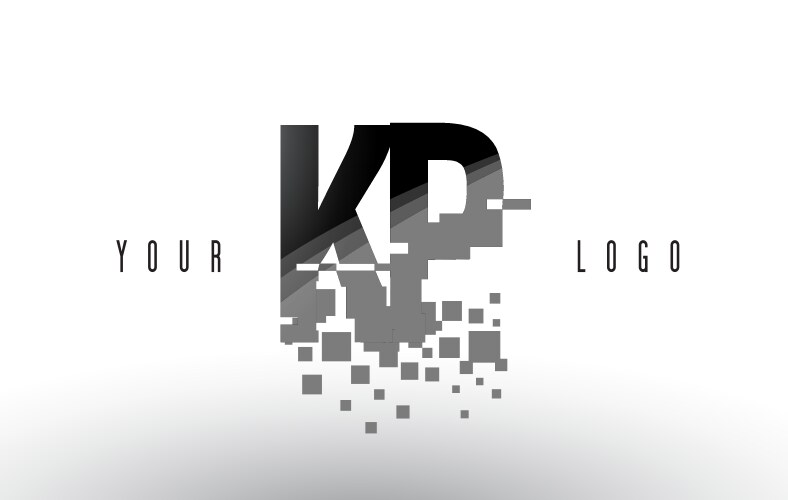 Kp k p letter modern logo design with yellow Vector Image