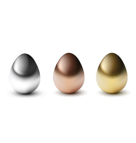 Golden geometric shapes realistic 3d metal Vector Image