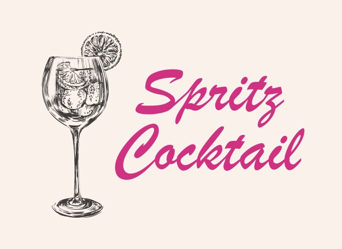 Aperol spritz cocktail recipe concept Royalty Free Vector