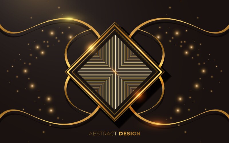 Abstract rectangle black and gold luxury Vector Image