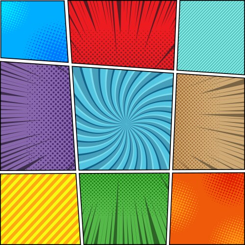 Colorful comic book page background Royalty Free Vector