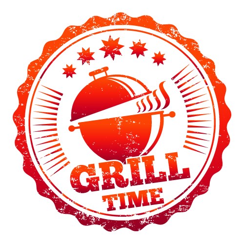 Barbecue and grill label steak house restaurant Vector Image