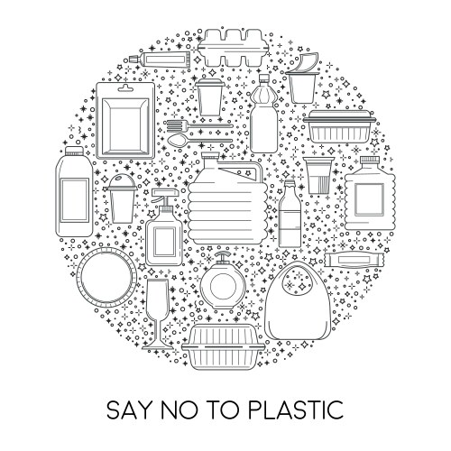 Hand written lettering no plastic Royalty Free Vector Image