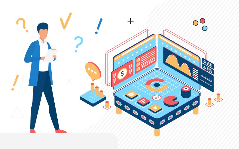 Isometric business project management system Vector Image