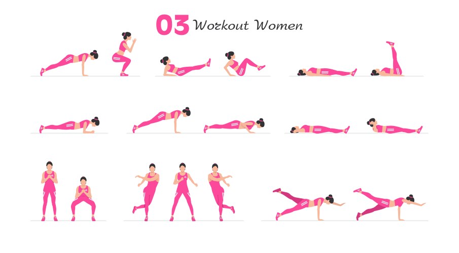 Women workout set Royalty Free Vector Image - VectorStock