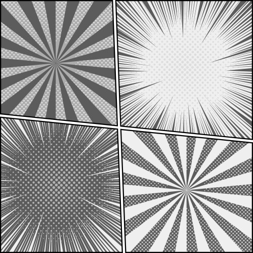Comic book motion effect black and white Vector Image